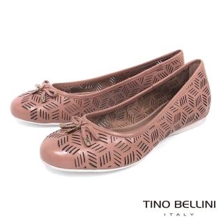 【TINO BELLINI 貝里尼】雙11特惠款巴西進口線條皮雕鏤空娃娃鞋B83232(粉)-momo購物網 - 好評推薦 - 2024年11月