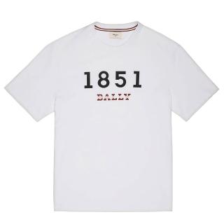 【BALLY】1851 Logo 白色棉質短袖T恤(白色棉質短袖T恤)-momo購物網