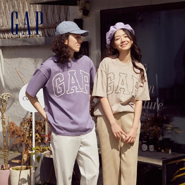 【GAP】男女同款 Logo短袖T恤 厚磅密織水洗棉系列-多色可選(809021) - momo購物網 - 好評推薦 -2023年7月