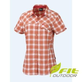 【Fit 維特】女-吸排抗UV合身格紋機彈襯衫-柿子橙 HS2201-B0(格紋/彈性襯衫/舒適休閒)-momo購物網 - 好評推薦 ...
