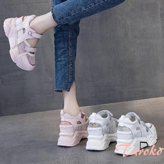 【Taroko】潮流街頭簍空增高網面涼鞋(2色可選)-momo購物網 - 好評推薦 - 2025年10月