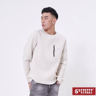 【5th STREET】男裝後反光印花長袖T恤-杏色-momo購物網