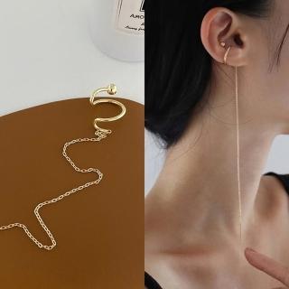 【Oni 歐妮】繞指柔長款流蘇 不對稱耳骨夾式耳環無耳洞耳扣耳夾耳窩夾(1個入)-momo購物網 - 好評推薦 - 2025年7月