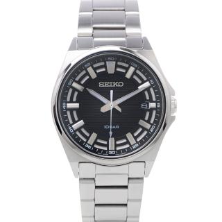 【SEIKO 精工】橫線紋路設計不鏽鋼錶帶手錶-黑色面X銀色/40mm(SUR505P1)-momo購物網 - 好評推薦 - 2024年12月
