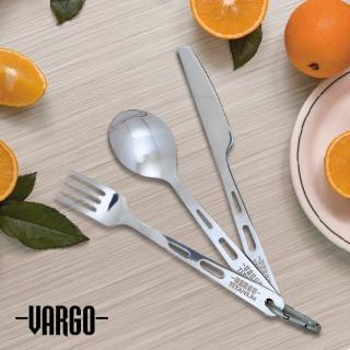 【Vargo】Titanium Spoon & Fork & Knife Set 純鈦餐具湯叉刀三件組 鈦金色 #T202-momo購物網 ...
