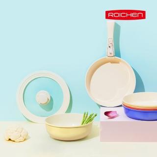 【Roichen】BESPOKE 圓型雙鍋組24cm深炒鍋+28cm平底鍋+把手鍋蓋(IH爐 全火源適用 露營 輕量鍋)-momo購物網 - 好評推薦 - 2025年12月