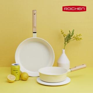 【Roichen】韓國抗菌陶瓷不沾雙鍋組 深炒鍋20cm + 平底鍋28cm(萊姆米黃 糖果粉 拿鐵灰 三色可選)-momo購物網 - 好評推薦 - 2024年10月