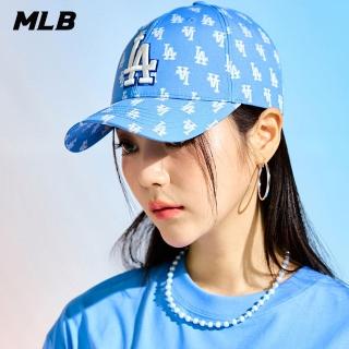 【MLB】可調式硬頂棒球帽 MONOGRAM系列 洛杉磯道奇隊(3ACPFF02N-07CBL)-momo購物網