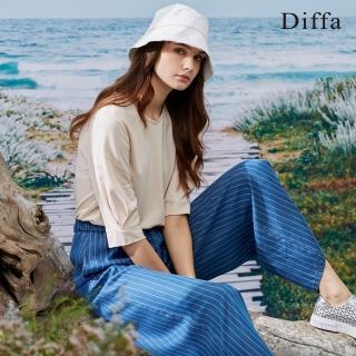 【Diffa】條紋鬆緊腰寬褲-女(長褲)-momo購物網 - 好評推薦 - 2024年9月