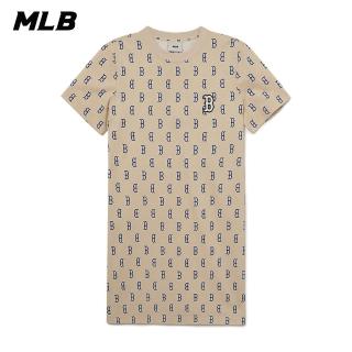 【MLB】連身裙 長版上衣 MONOGRAM系列 波士頓紅襪隊(3FOPM0133-43BGL)-momo購物網
