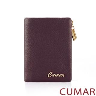 【CUMAR】立體LOGO壓釦式對開短夾(暗紫紅色)-momo購物網 - 好評推薦 - 2025年12月