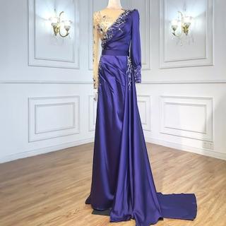 【女神婚紗禮服】高端多色法式緞面長款宴會晚禮服 LA70990 紫色(敬酒服 晚會主持人)-momo購物網 - 好評推薦 - 2025年9月