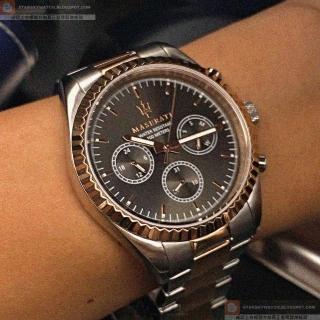 【MASERATI 瑪莎拉蒂】MASERATI手錶型號R8853100020(古銅色錶面玫瑰金錶殼金銀相間精鋼錶帶款)-momo購物網 ...