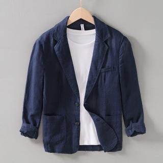 【巴黎精品】現貨+預購 西裝外套休閒西服(春季復古亞麻帥氣男外套3色a1bv16)-momo購物網 - 好評推薦 - 2025年12月