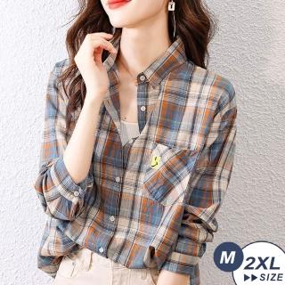 【LANNI 藍尼】★復古風百搭時尚格子襯衫(翻領/長袖/撞色)-momo購物網 - 好評推薦 - 2026年2月