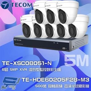 【TECOM 東訊】昌運監視器組合 TE-XSC08051-N 8路錄影主機+TE-HDE60205F28-M3 5M 同軸帶聲 半球攝影機*8-momo購物網 - 好評推薦 - 2025年10月