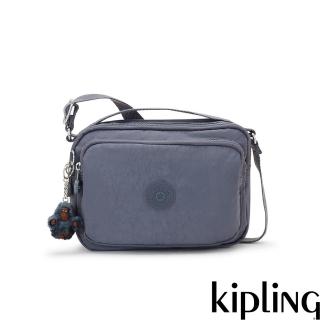 【KIPLING官方旗艦館】灰調寧靜藍前袋拉鍊側肩包-COLETA-momo購物網