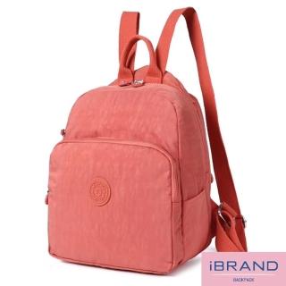 【iBrand】輕盈防潑水素色大口袋尼龍後背包(蜜桃橘)-momo購物網 - 好評推薦 - 2024年12月