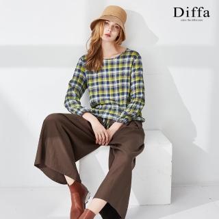 【Diffa】斜紋打褶長寬褲-女-momo購物網 - 好評推薦 - 2025年1月