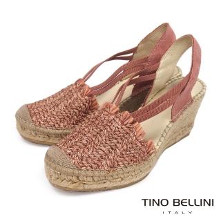 【TINO BELLINI 貝里尼】西班牙進口南洋異國風情草編楔型鞋F5V0002(粉)-momo購物網 - 好評推薦 - 2025年4月