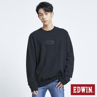 【EDWIN】男裝 BOX繡花厚長袖T恤(黑色)-momo購物網 - 好評推薦 - 2024年12月