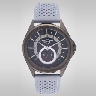 【MINI SWISS WATCHES】石英錶44mm 黑底單眼錶面 灰色網眼皮錶帶(灰色)-momo購物網 - 好評推薦 - 2024年10月