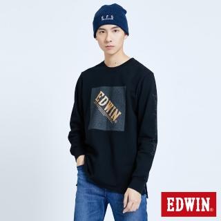 【EDWIN】男裝 EFS方塊LOGO爆裂長袖T恤(黑色)-momo購物網 - 好評推薦 - 2025年6月