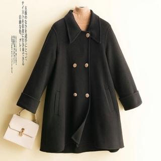 【米蘭精品】現貨+預購 100%羊毛大衣毛呢外套(雙面雙排扣尖領防寒保暖女外套3色74bi16)-momo購物網 - 好評推薦 - 2025年12月