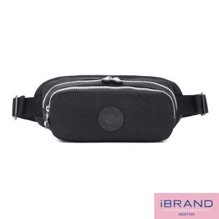 【iBrand】輕盈尼龍輕便雙口袋腰包(黑色)-momo購物網 - 好評推薦 - 2024年11月