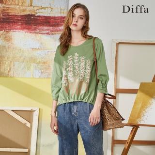 【Diffa】氣質發泡印花針織衫-女-momo購物網 - 好評推薦 - 2025年1月