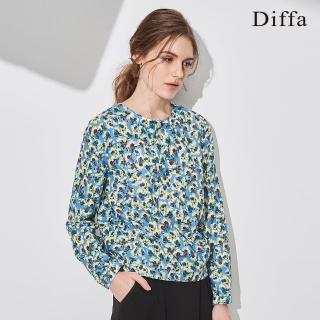 【Diffa】歐風時尚藍花領結上衣-女-momo購物網 - 好評推薦 - 2024年11月