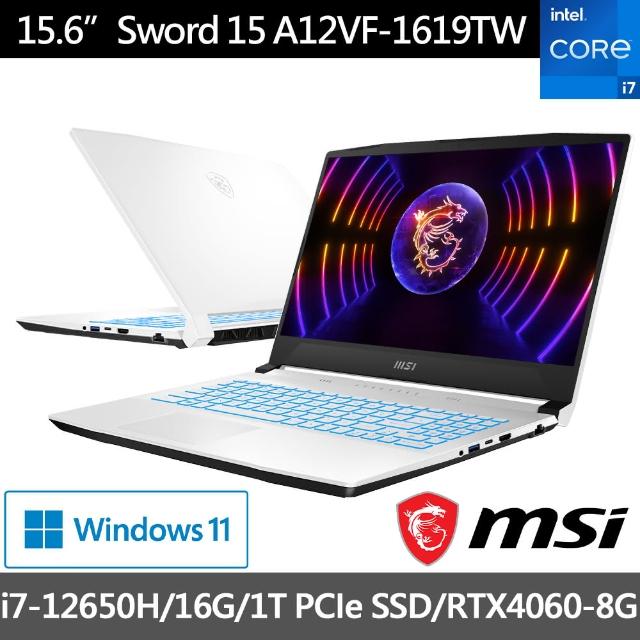 【MSI 微星】Sword 15 A12VF-1619TW(i7-12650H/16G/1T PCle SSD/RTX 4060-8G ...