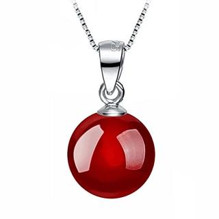 【I.Dear Jewelry】奼紫嫣紅-925純銀-珠圓紅色瑪瑙寶石造型925純銀吊墜項鍊-momo購物網 - 好評推薦 - 2025年10月