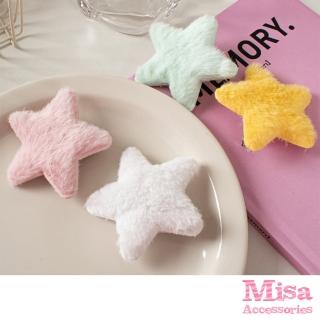【MISA】毛絨髮夾 星星髮夾/可愛毛絨星星造型髮夾 瀏海夾 邊夾(4色任選)-momo購物網 - 好評推薦 - 2025年9月