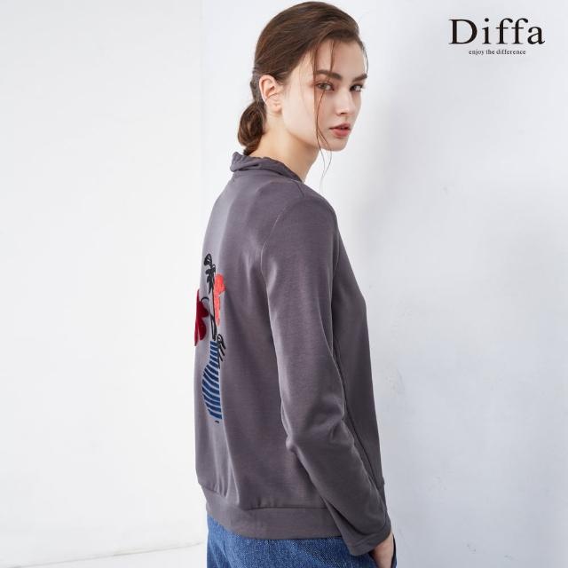 【Diffa】棉混紡領抽繩繡花上衣-女 - momo購物網 - 好評推薦 -2023年11月