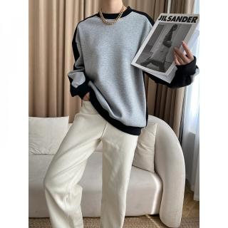 【Very Buy 非常勸敗】法式撞色拼接剪裁休閒運動刷毛棉質上衣小眾設計秋冬 SN2426-momo購物網 - 好評推薦 - 2025年4月