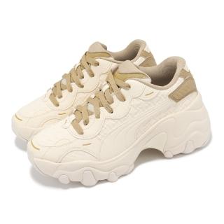 【PUMA】休閒鞋 Pulsar Wedge Wns Deboss 女鞋 米白 卡其 皮革 增高 復古(396449-01)-momo購物網 ...