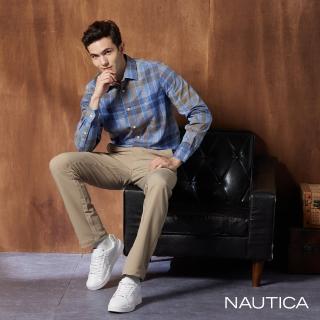 【NAUTICA】男裝 經典素面彈性長褲(卡其)-momo購物網