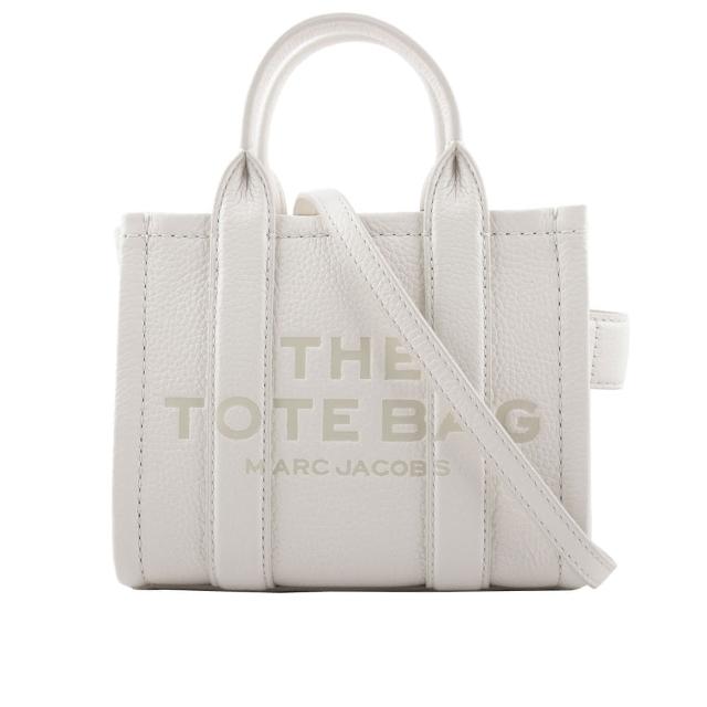 【MARC JACOBS 馬克賈伯】THE LEATHER TOTE 粒面皮革迷你托特包(棉花白) - momo購物網 - 好評推薦 -2024年1月
