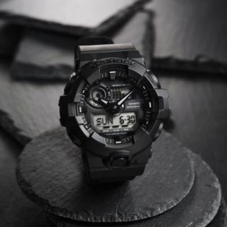 【CASIO 卡西歐】G-SHOCK 百搭酷黑 街頭潮流 Cordura尼龍錶帶 大錶徑 雙顯系列(GA-700BCE-1A)-momo購物網 ...