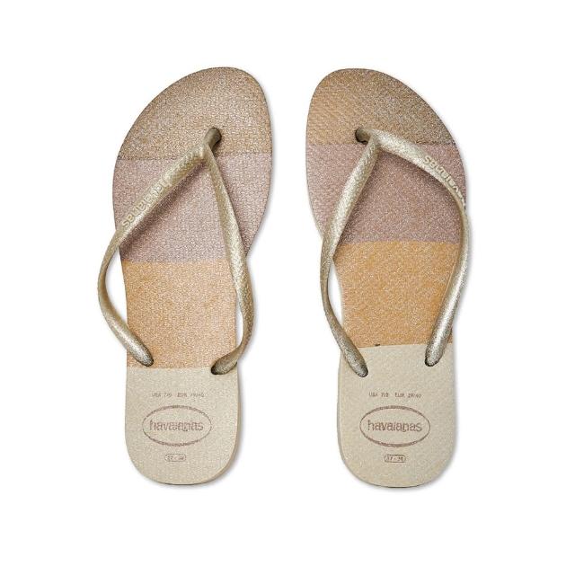 【havaianas 哈瓦仕】Havaianas Slim Palette Glow 女鞋 卡其黃色 哈瓦仕 人字拖 拖鞋 4145766 ...