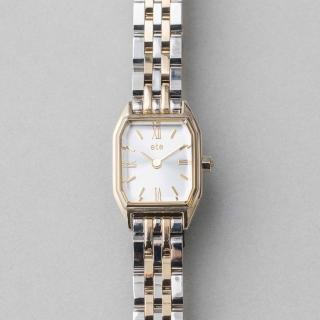 【ete】時尚鈦金蜥蜴皮八角腕錶(金色/藍色)-momo購物網