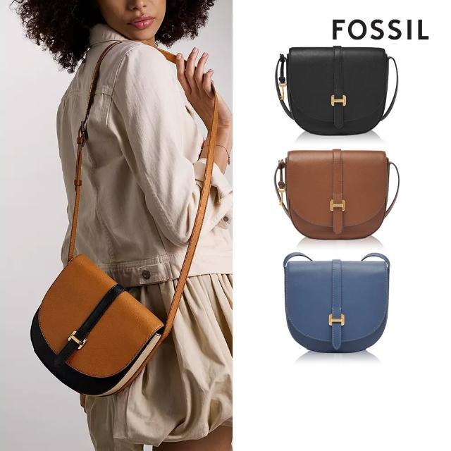 【FOSSIL】Emery 真皮斜背馬鞍包(多色可選) - momo購物網 - 好評推薦 -2024年2月