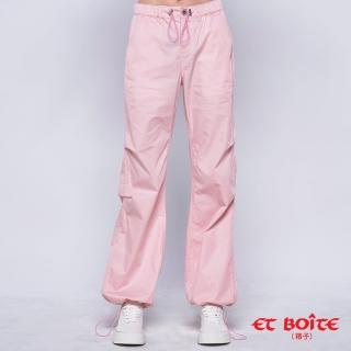 【BLUE WAY】女裝 無彈中腰純棉膝摺鬆緊 工裝褲-ET BOiTE箱子-momo購物網