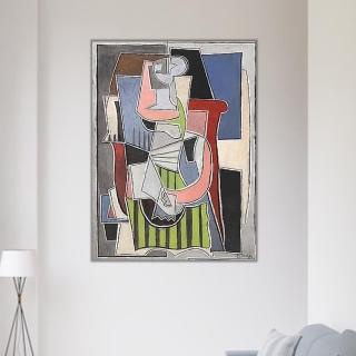 《坐在扶手椅上的女人》畢卡索．立體派 世界名畫 經典名畫 風景油畫-無框40x60CM-momo購物網 - 好評推薦 - 2025年10月