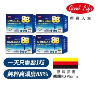 【得意人生】德國超高濃度OMEGA3 88 魚油軟膠囊四入組(30粒/盒)-momo購物網 - 好評推薦 - 2025年9月