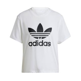 【adidas 愛迪達】TRFL Tee Boxy 女 短袖 上衣 T恤 經典 三葉草 休閒 寬鬆 棉質 白(IN8441)-momo購物網 ...
