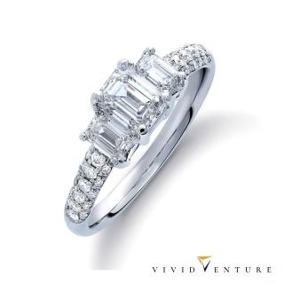 【Vividventure 亞帝芬奇】GIA 1.6克拉 FVS2+FSI2 鉑金 鑽石 戒指 閃耀焦點(三主石經典款)-momo購物網 ...