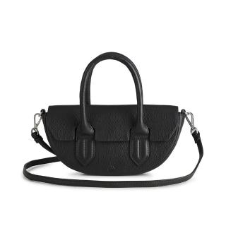 【MARKBERG】Magdalena 丹麥手工牛皮率性馬格達萊納半月包 肩背包 側肩包 斜背包 手提包 真皮包(個性黑)-momo購物網 ...