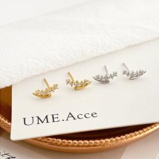 【UME.Acce】鑲鑽彎月純銀耳環(S925純銀 純銀 耳環 純銀耳環 耳針 鑲鑽耳針 貼耳耳環)-momo購物網 - 好評推薦 - 2025年10月